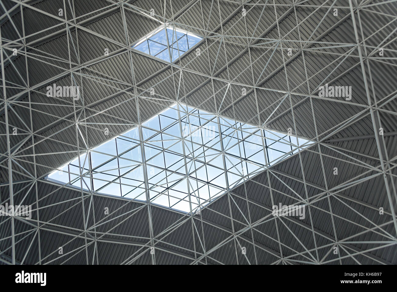 Metal ceiling design in interior Stock Photo - Alamy