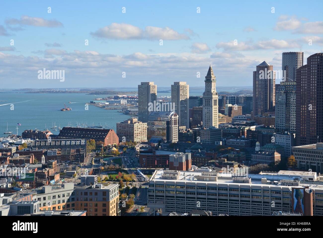 Views above Boston and Cambridge highlighting the magnificent fall ...