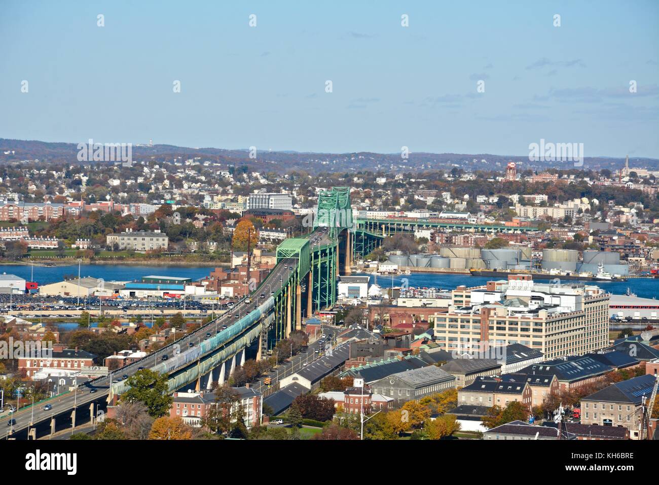 Views above Boston and Cambridge highlighting the magnificent fall ...