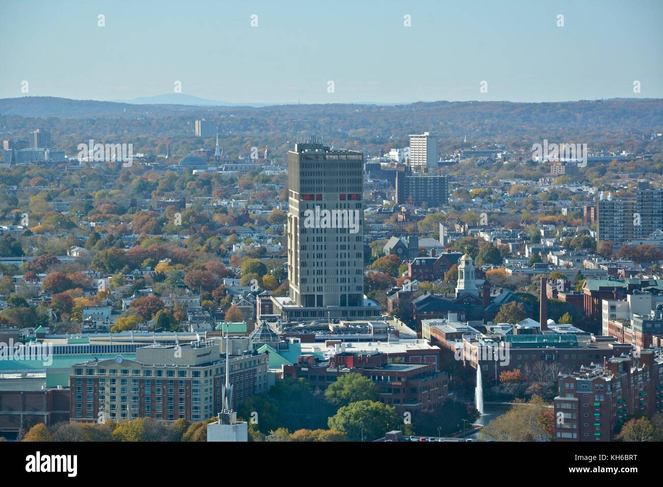 Views above Boston and Cambridge highlighting the magnificent fall ...