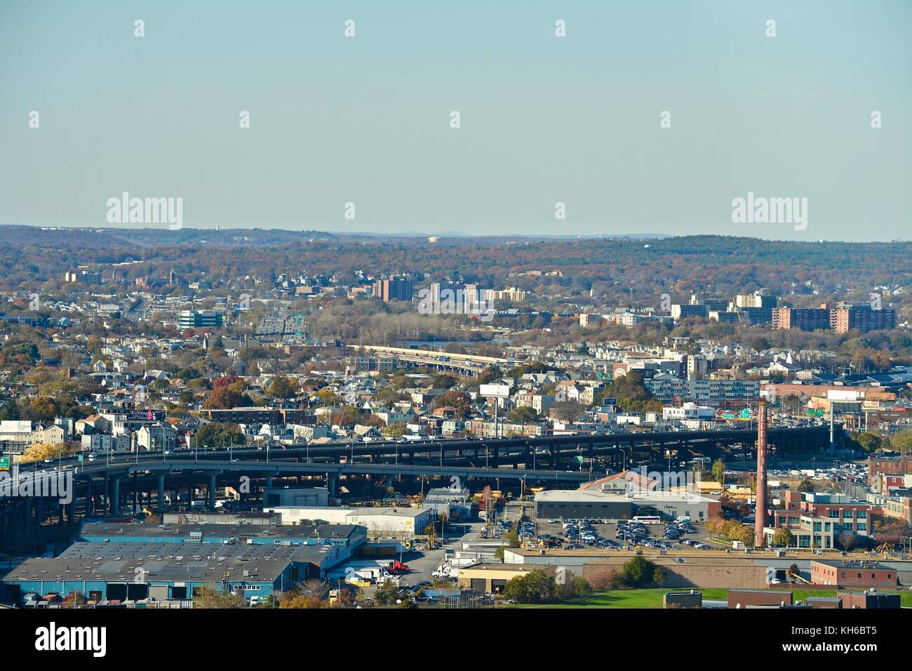 Views above Boston and Cambridge highlighting the magnificent fall ...