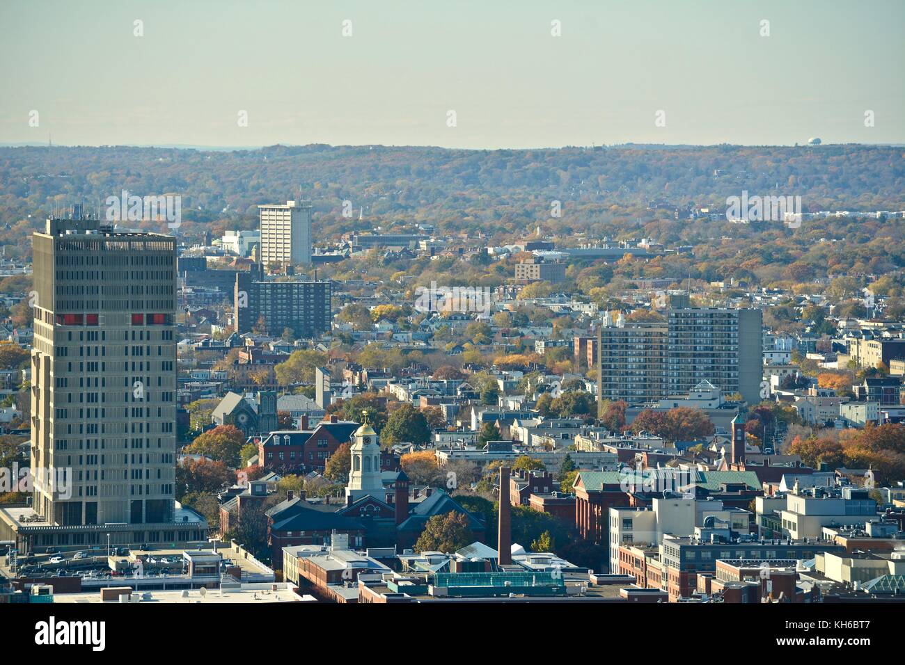 Views above Boston and Cambridge highlighting the magnificent fall ...