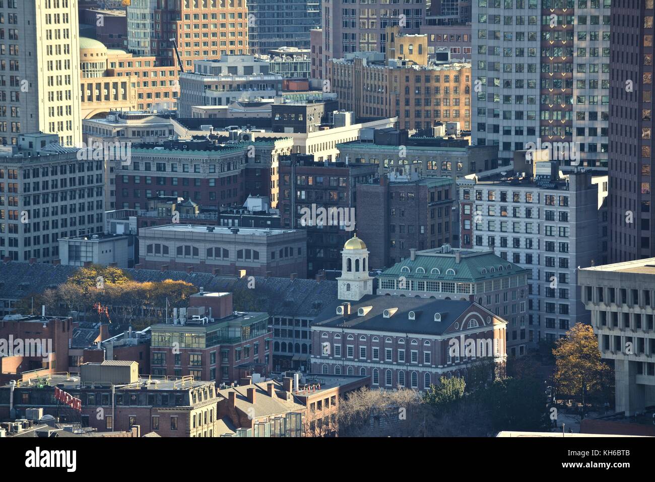 Views above Boston and Cambridge highlighting the magnificent fall ...