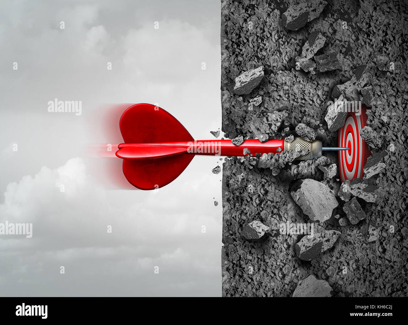 Focus and determination to succeed and breaking through deep inside ...