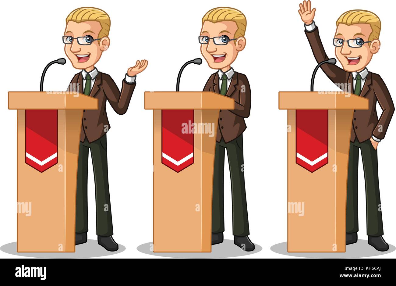 Cartoon illustration politician character giving hi-res stock ...
