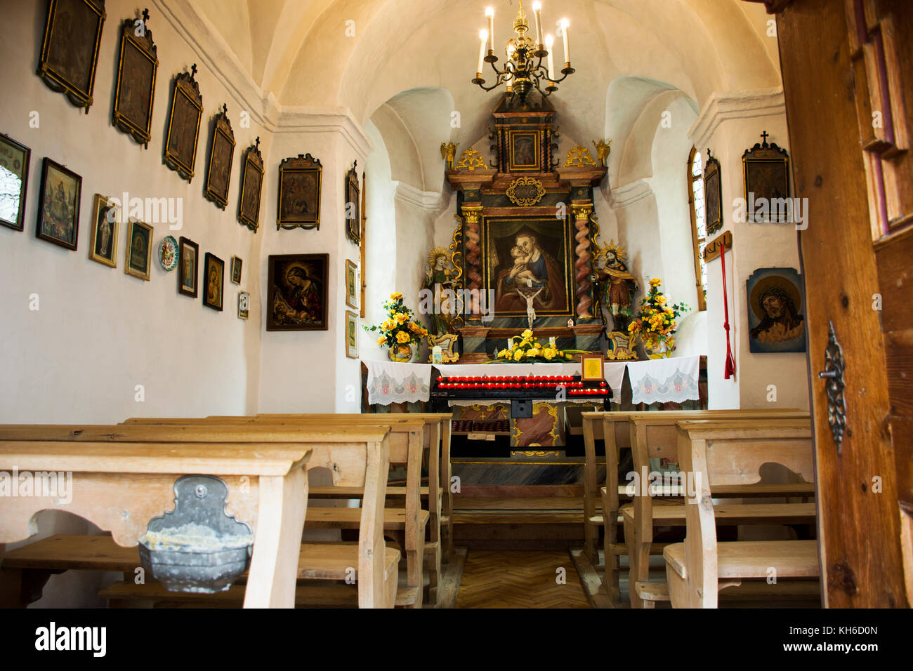 Architecture interior of small church for Swiss people and foreigner ...