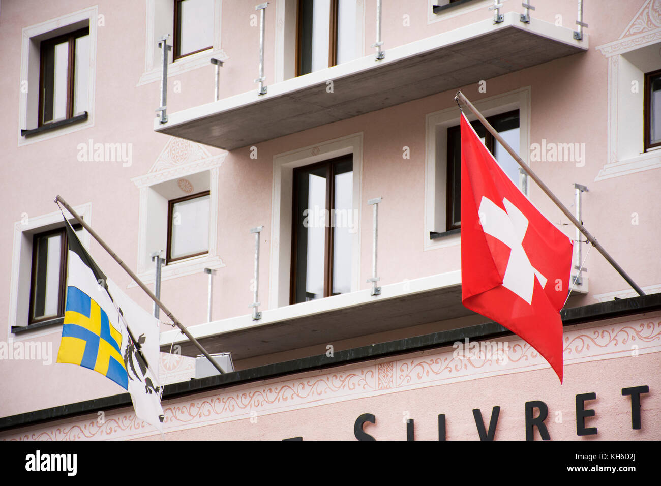 Switzerland flag swiss flag switzerland graubunden hi-res stock ...