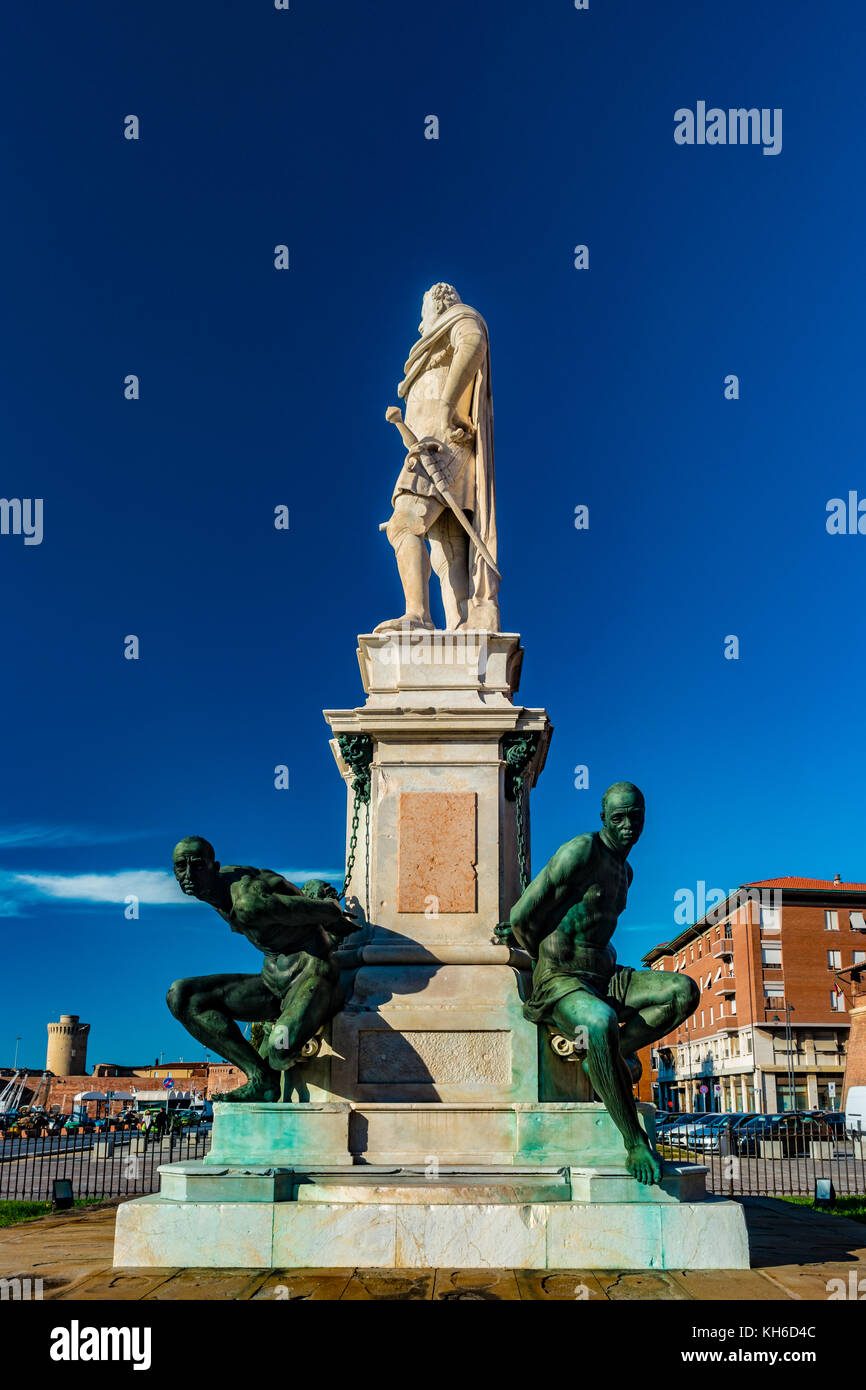 Monument of The Four Moors, I Quattro Mori in Leghorn - Livorno, Italy ...