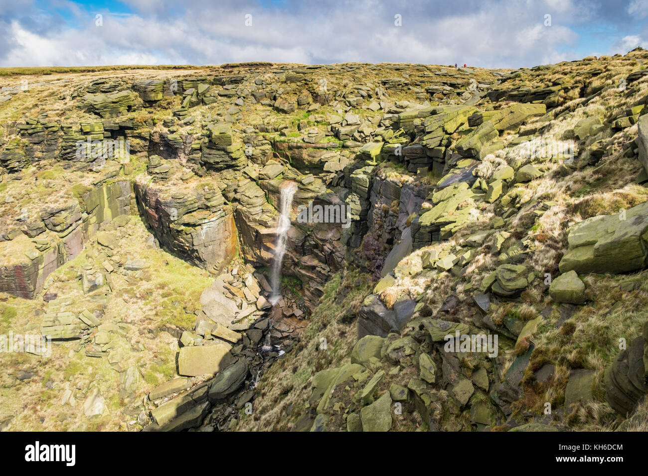 Kinder Downfall in The Derbyshire Peak District, England Stock Photo ...