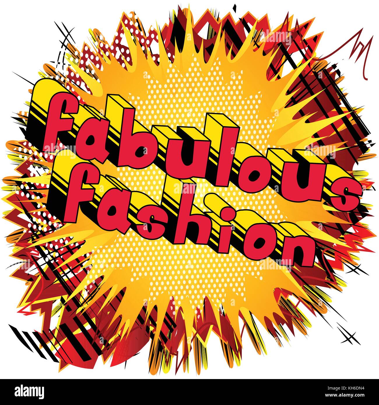Fabulous Fashion - Comic book style word on abstract background Stock ...