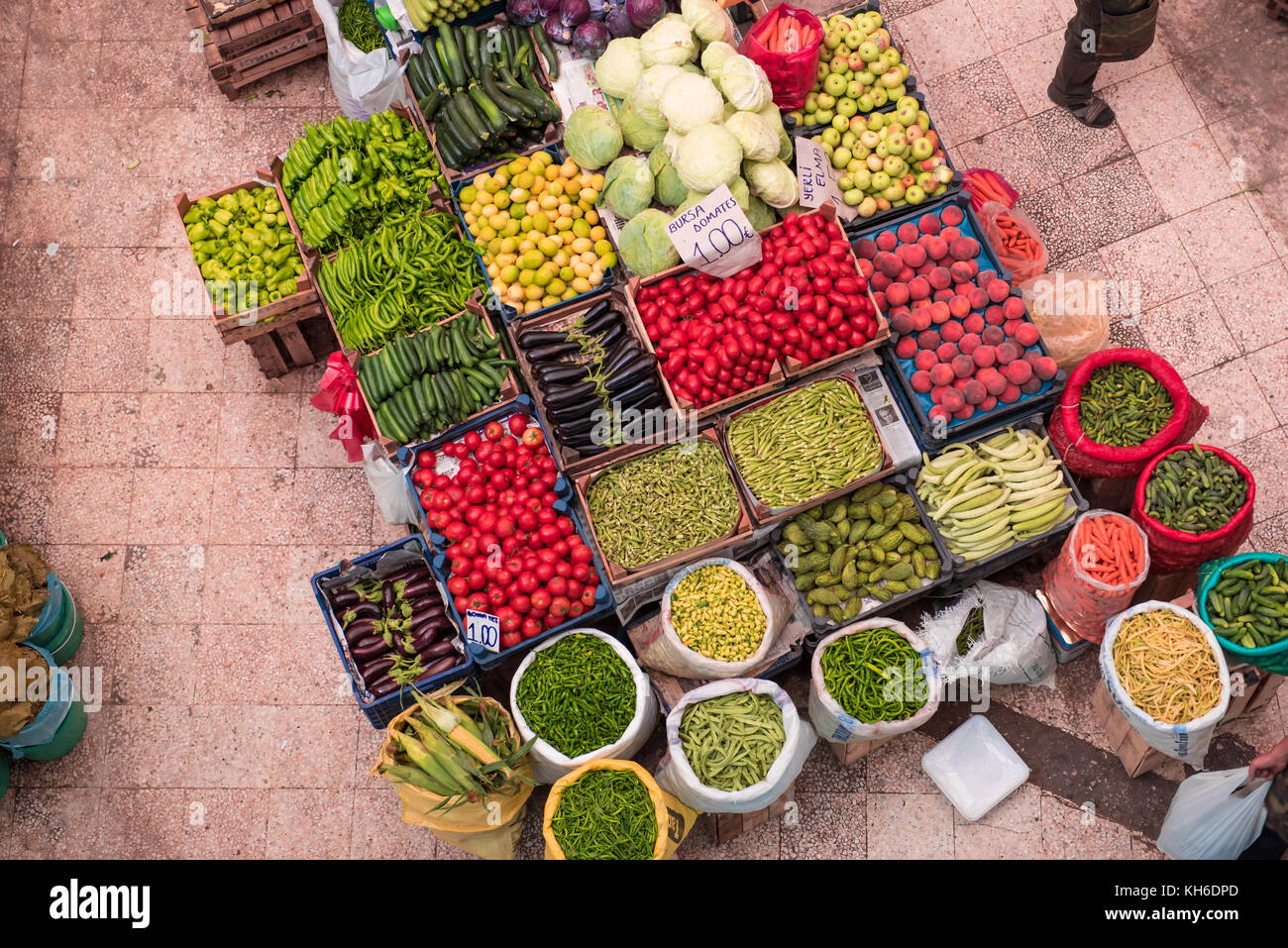 Top view of popular Melike Hatun Bazaar or kadinlar pazari(Women Bazaar ...