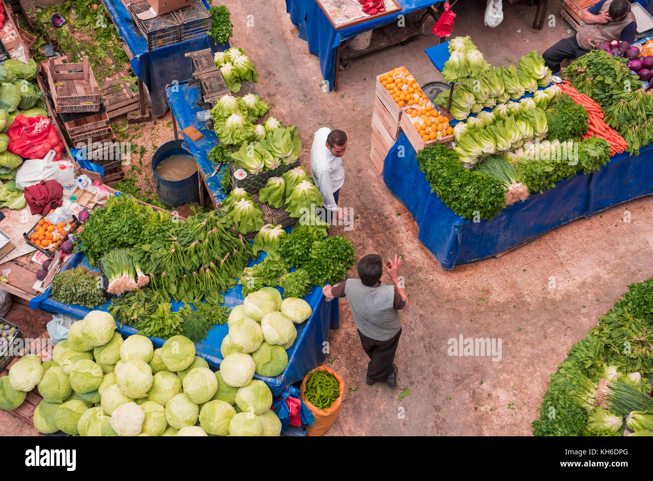 Top view of popular Melike Hatun Bazaar or kadinlar pazari(Women Bazaar ...