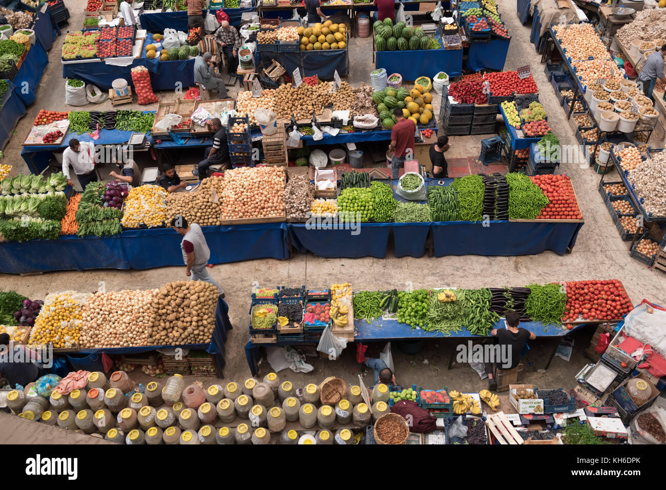 Top view of popular Melike Hatun Bazaar or kadinlar pazari(Women Bazaar ...