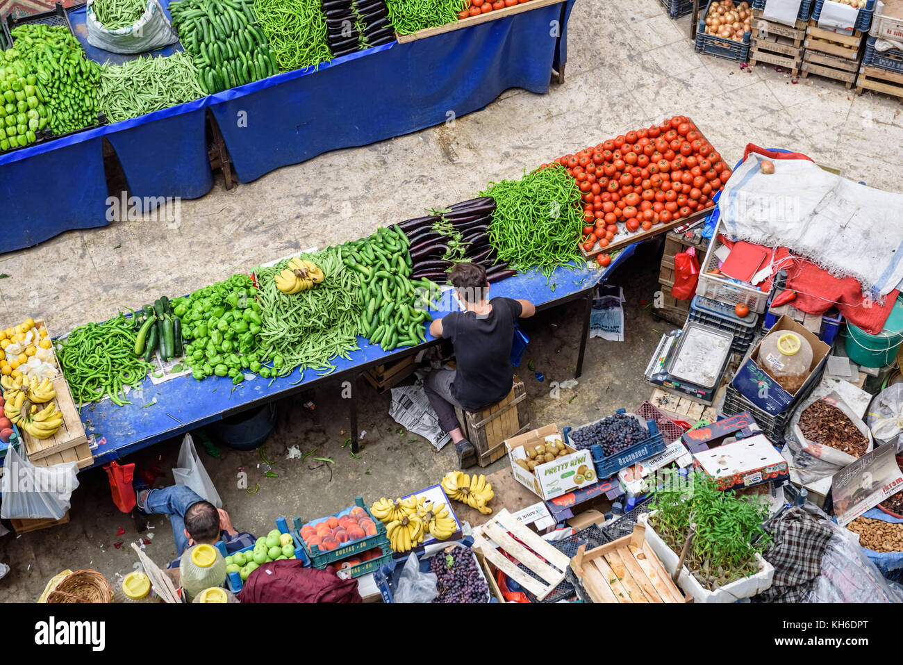 Top view of popular Melike Hatun Bazaar or kadinlar pazari(Women Bazaar ...