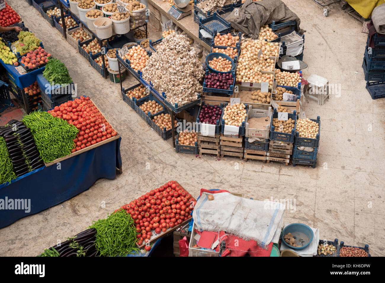 Top view of popular Melike Hatun Bazaar or kadinlar pazari(Women Bazaar ...