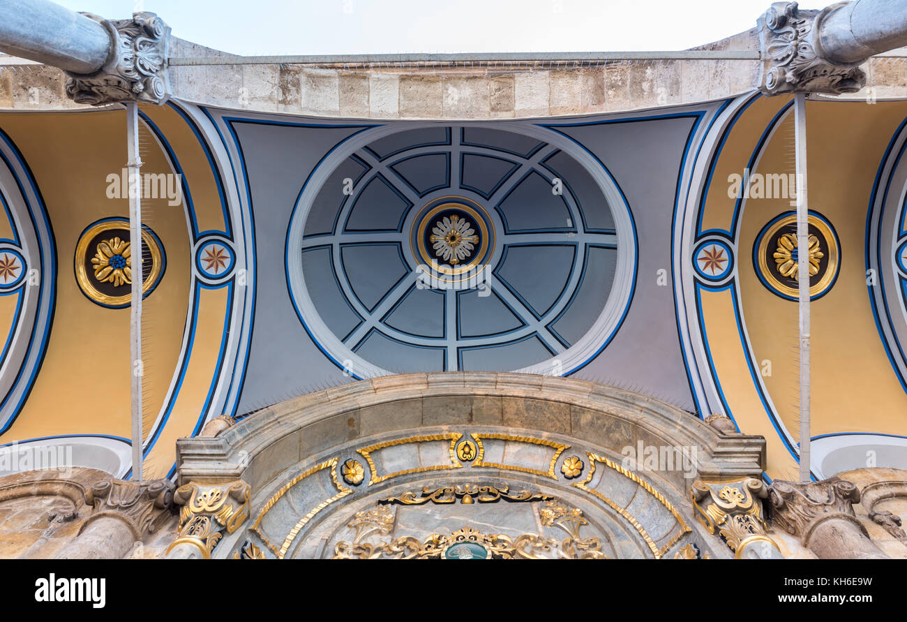 Interior detailed view of ancient Aziziye Mosque.The mosque is a ...
