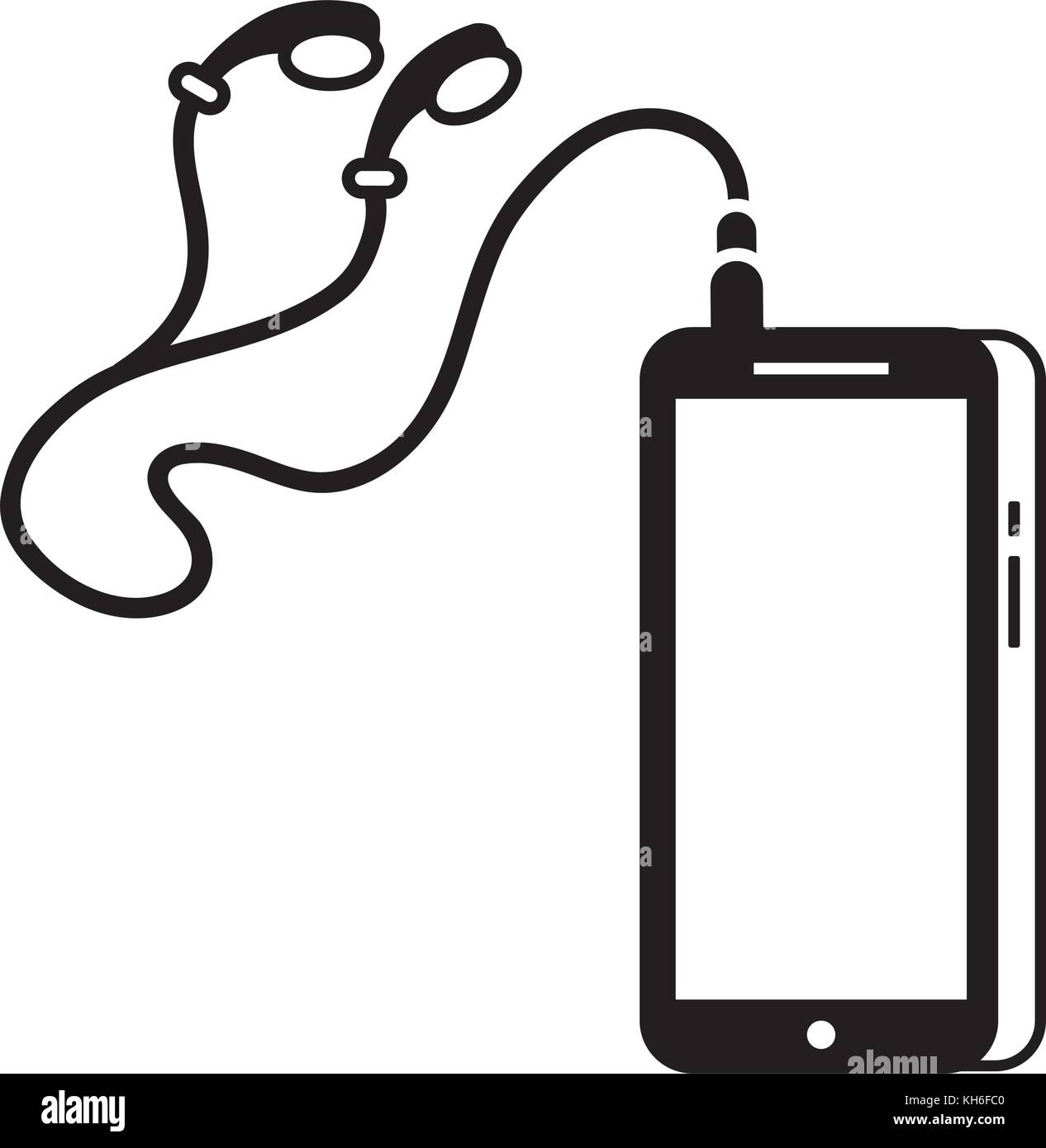 phone and cable with plug and earphone sound gadget Stock Vector Image ...
