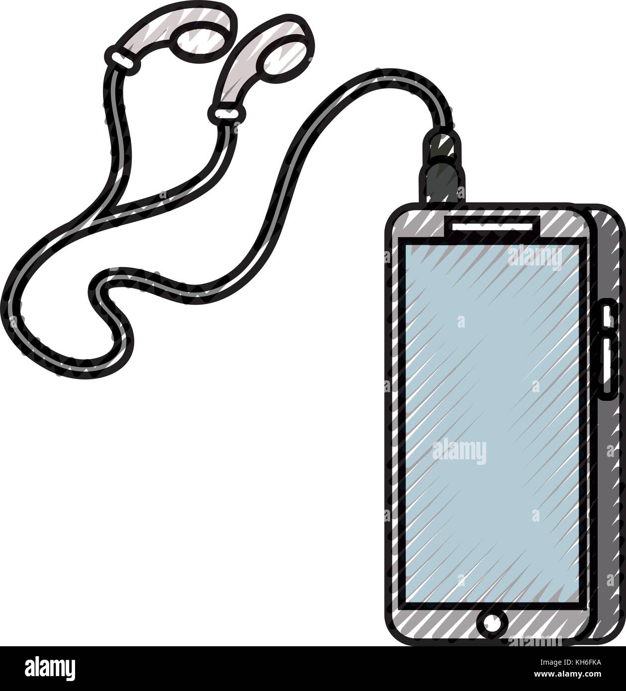 phone and cable with plug and earphone sound gadget Stock Vector Image ...