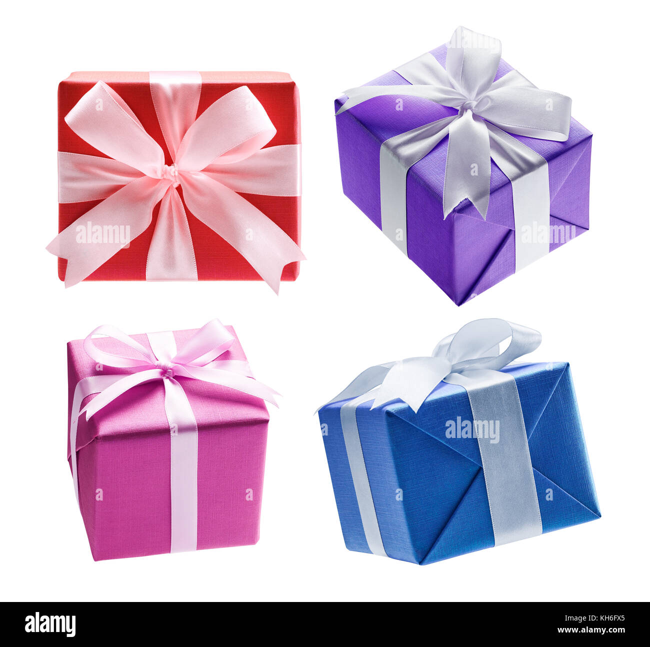 Various type of gift boxes isolated on white background Stock Photo - Alamy