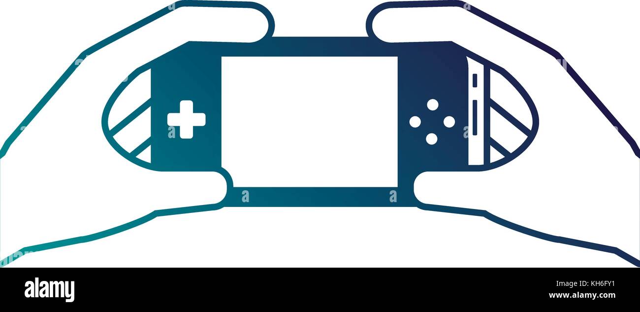 hands holding mobile game console gadget Stock Vector Image & Art - Alamy