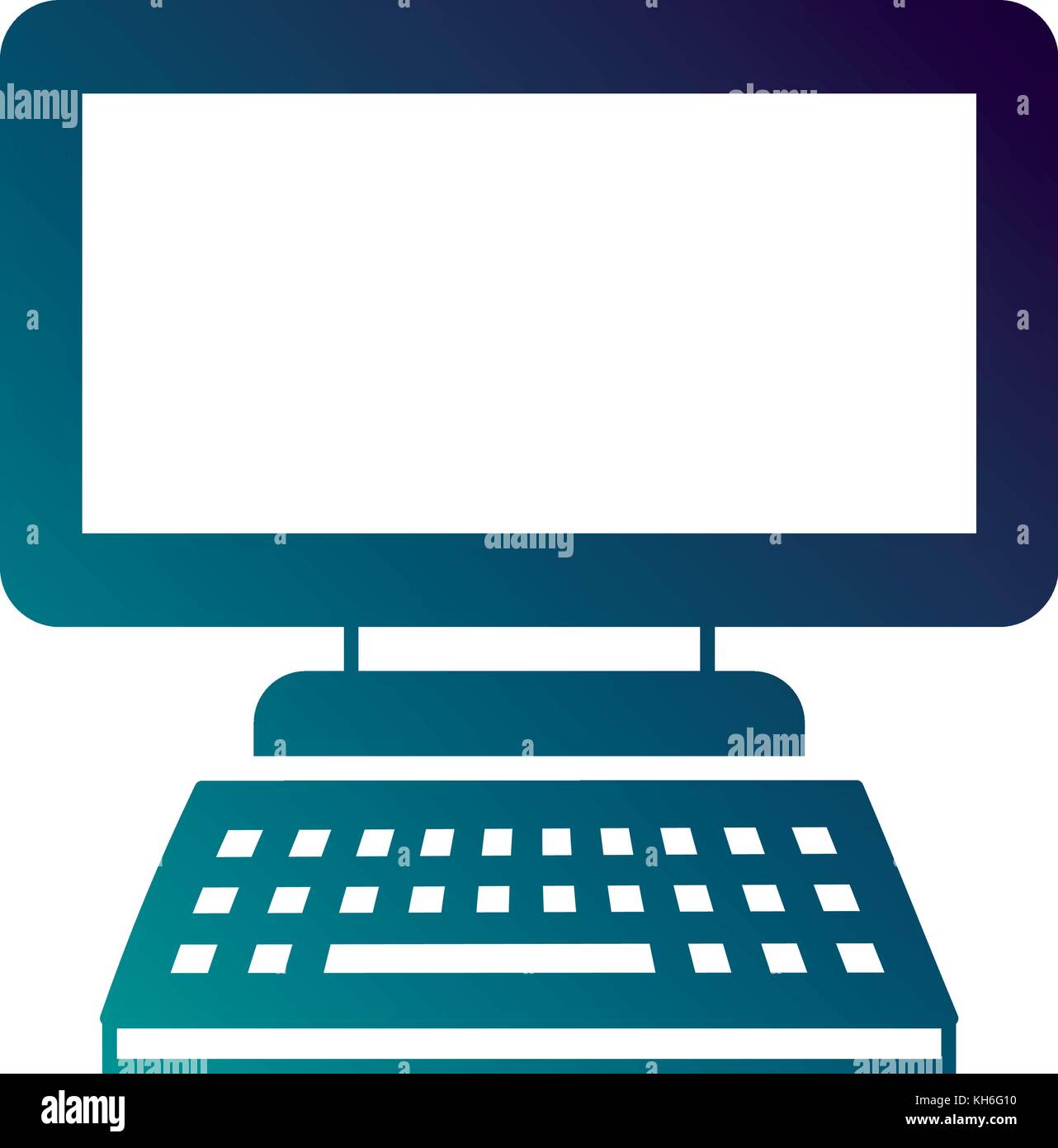 computer monitor with keyboard technology gadget template Stock Vector ...