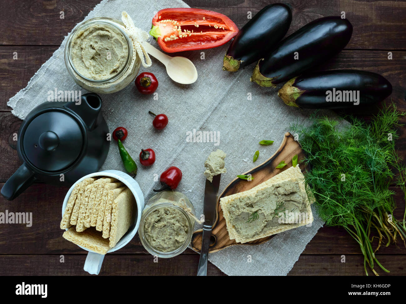 Gentle paste, paste from the eggplant. Dietary dish. Put on a crisp low ...