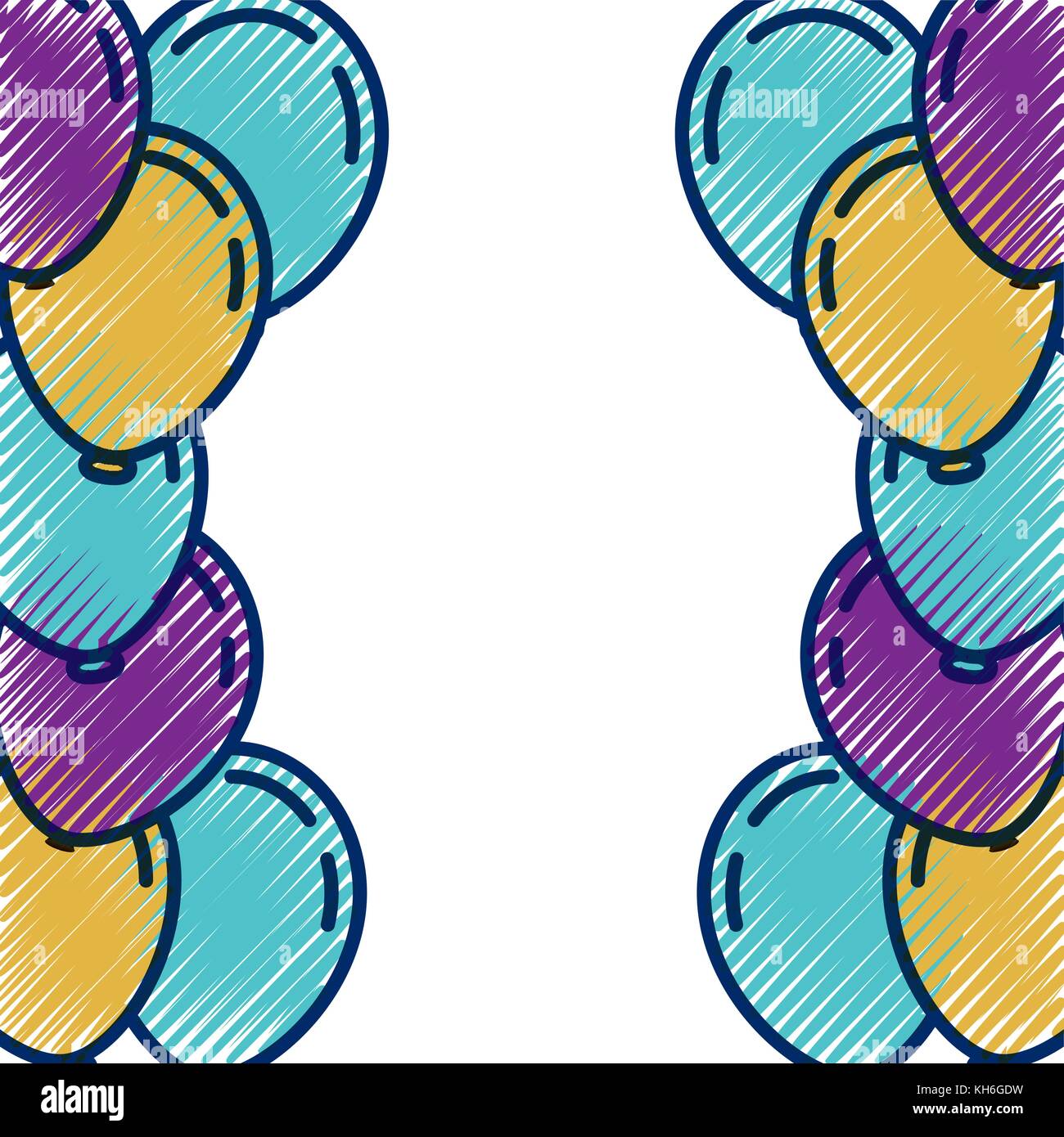 festive border balloons for decoration party card Stock Vector Image ...