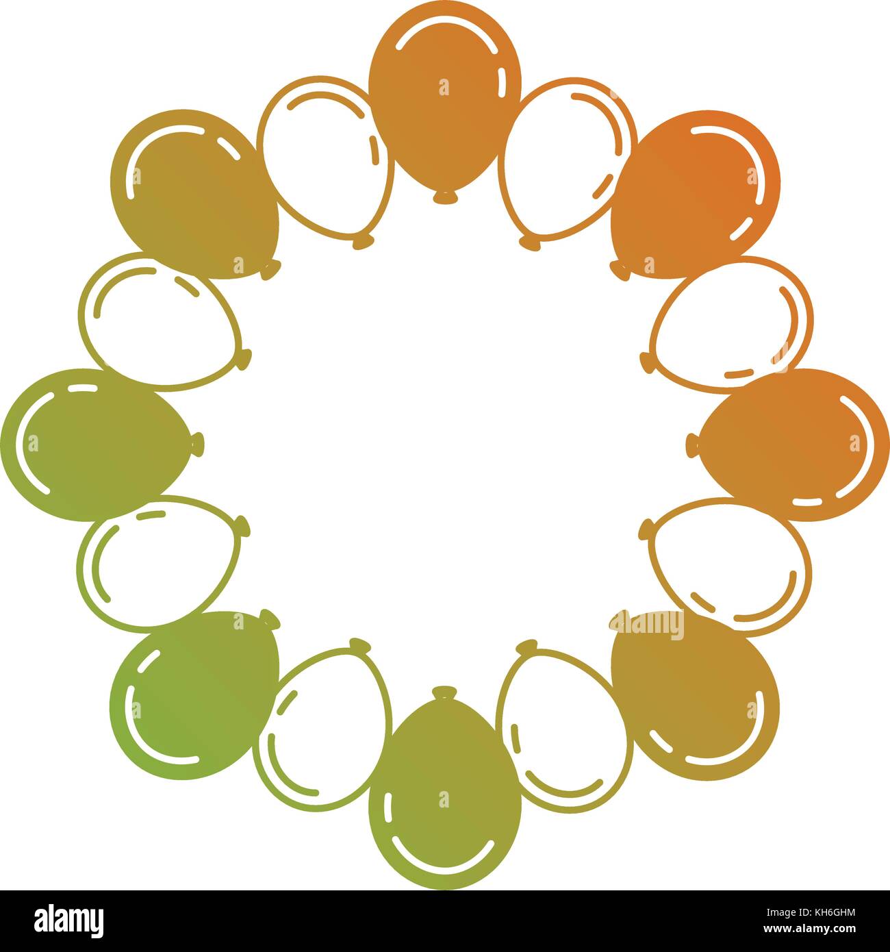 lovely balloons circle trendy ideal for celebration festive vector ...