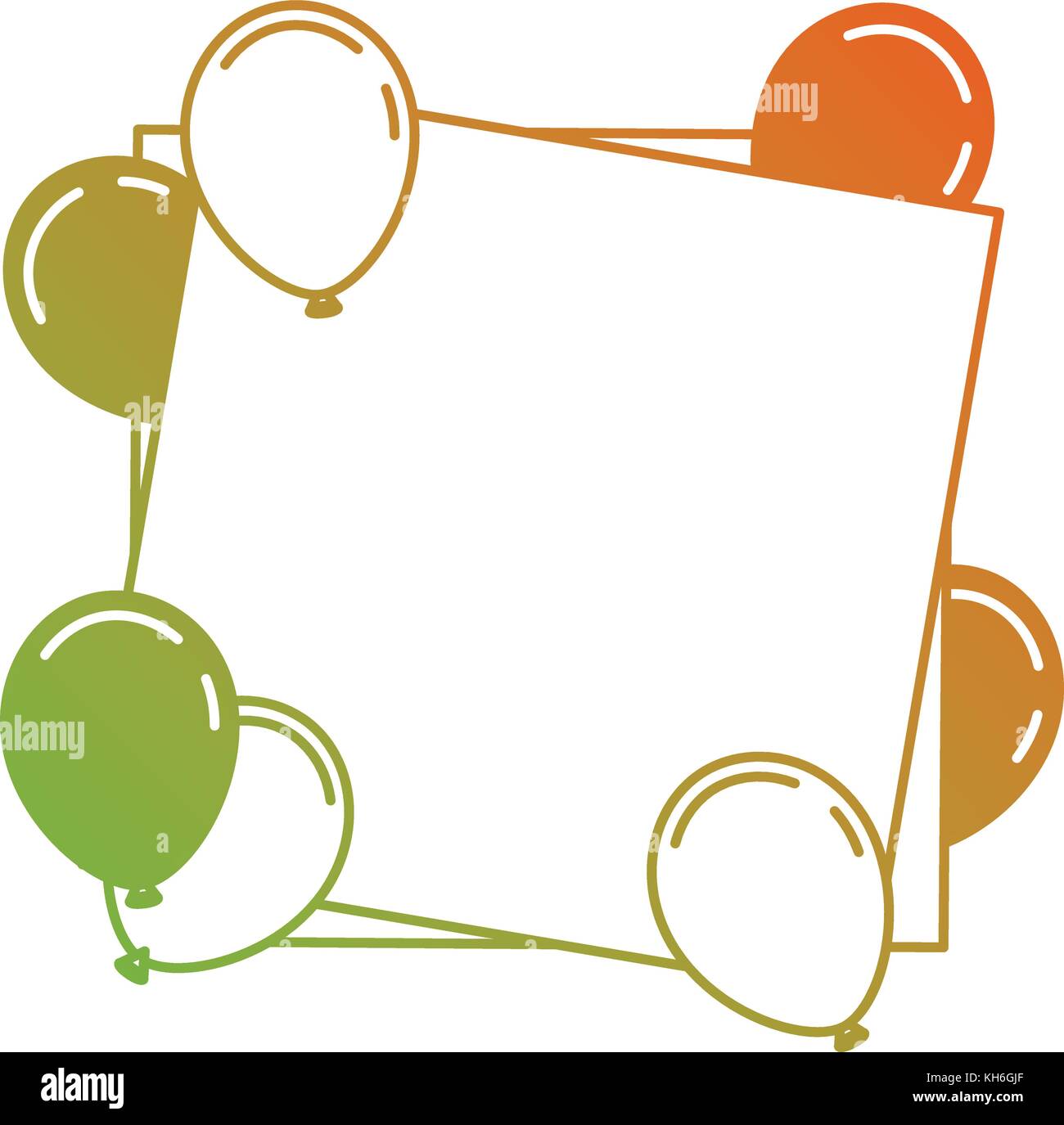 birthday template with flying balloons and empty paper Stock Vector ...