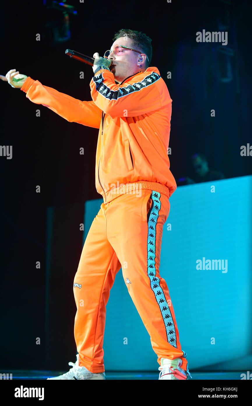 J Balvin and BIA performing on the 'Energia Tour' at the ...