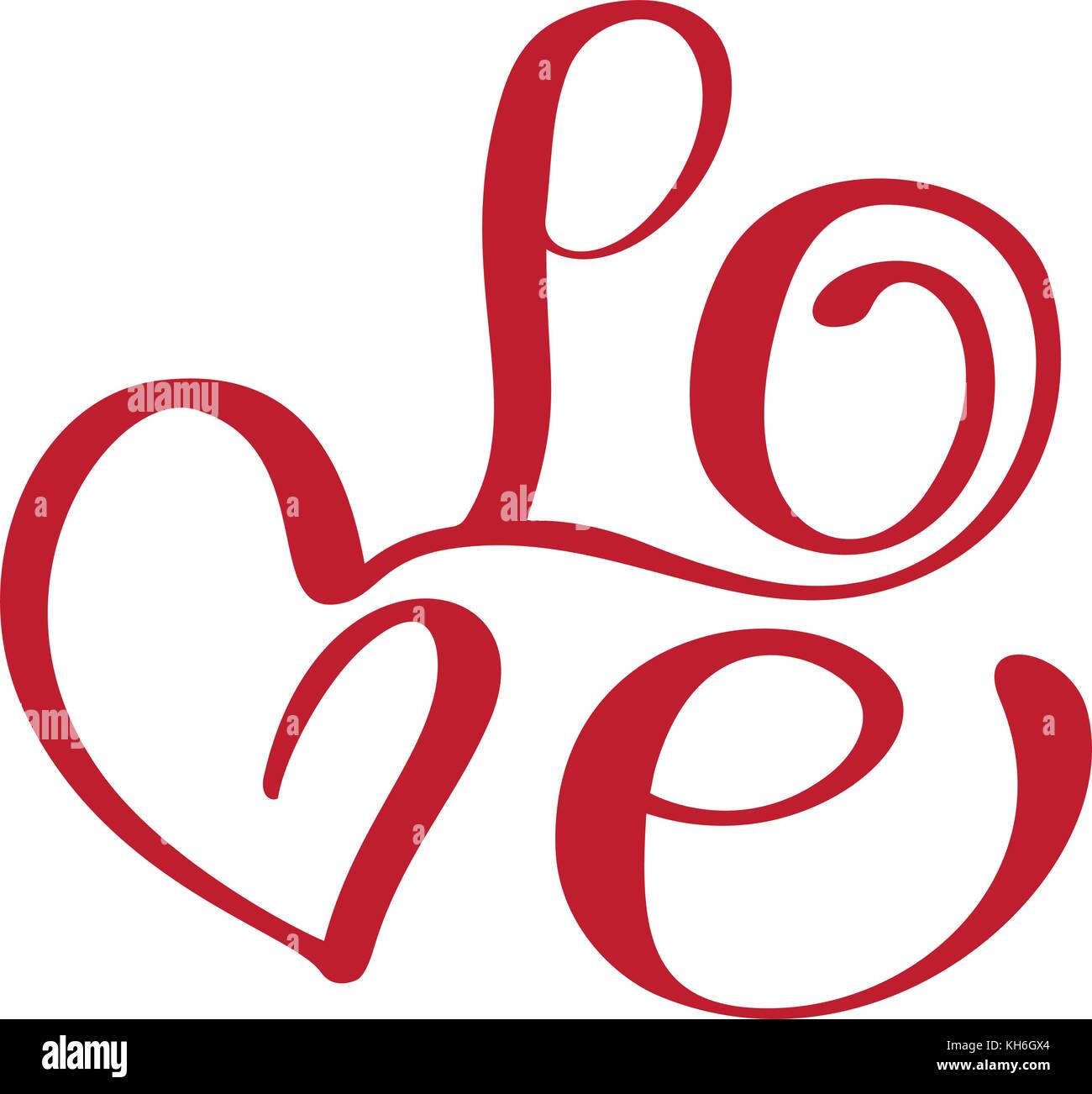 Beautiful typography background with hand drawn word Love. Handmade ...