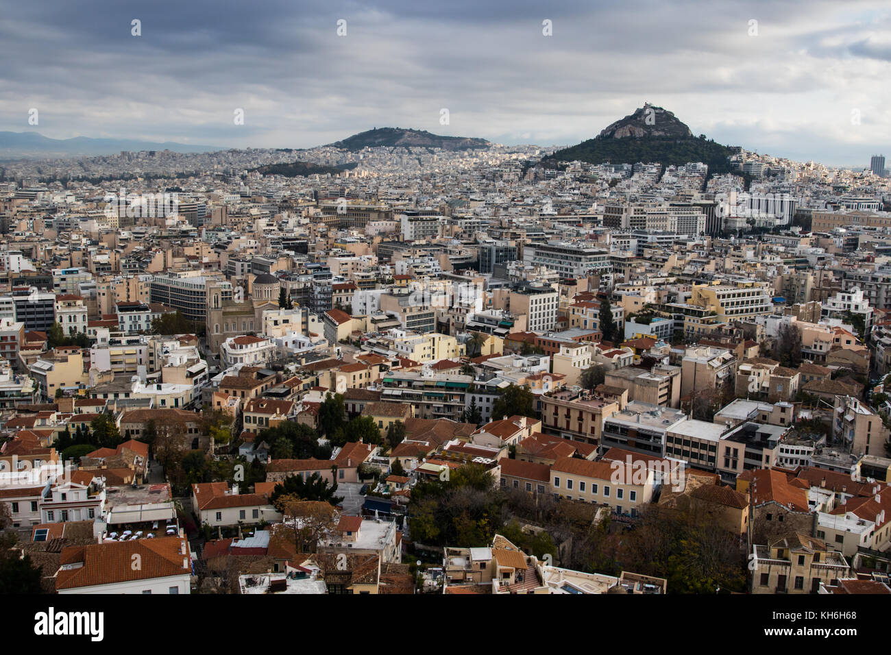 Night athens from above hi-res stock photography and images - Alamy