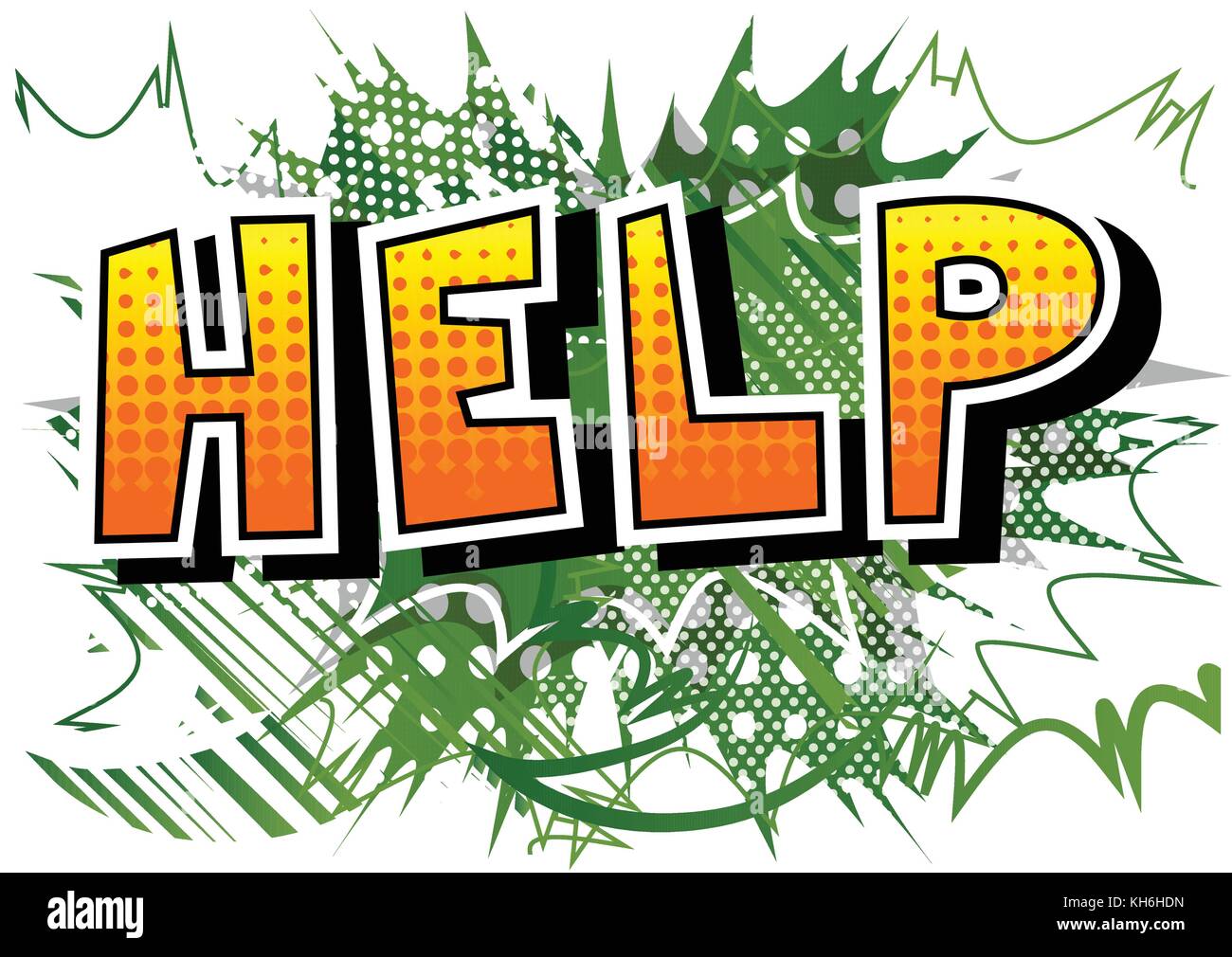 Help - Comic book style phrase on abstract background Stock Vector ...