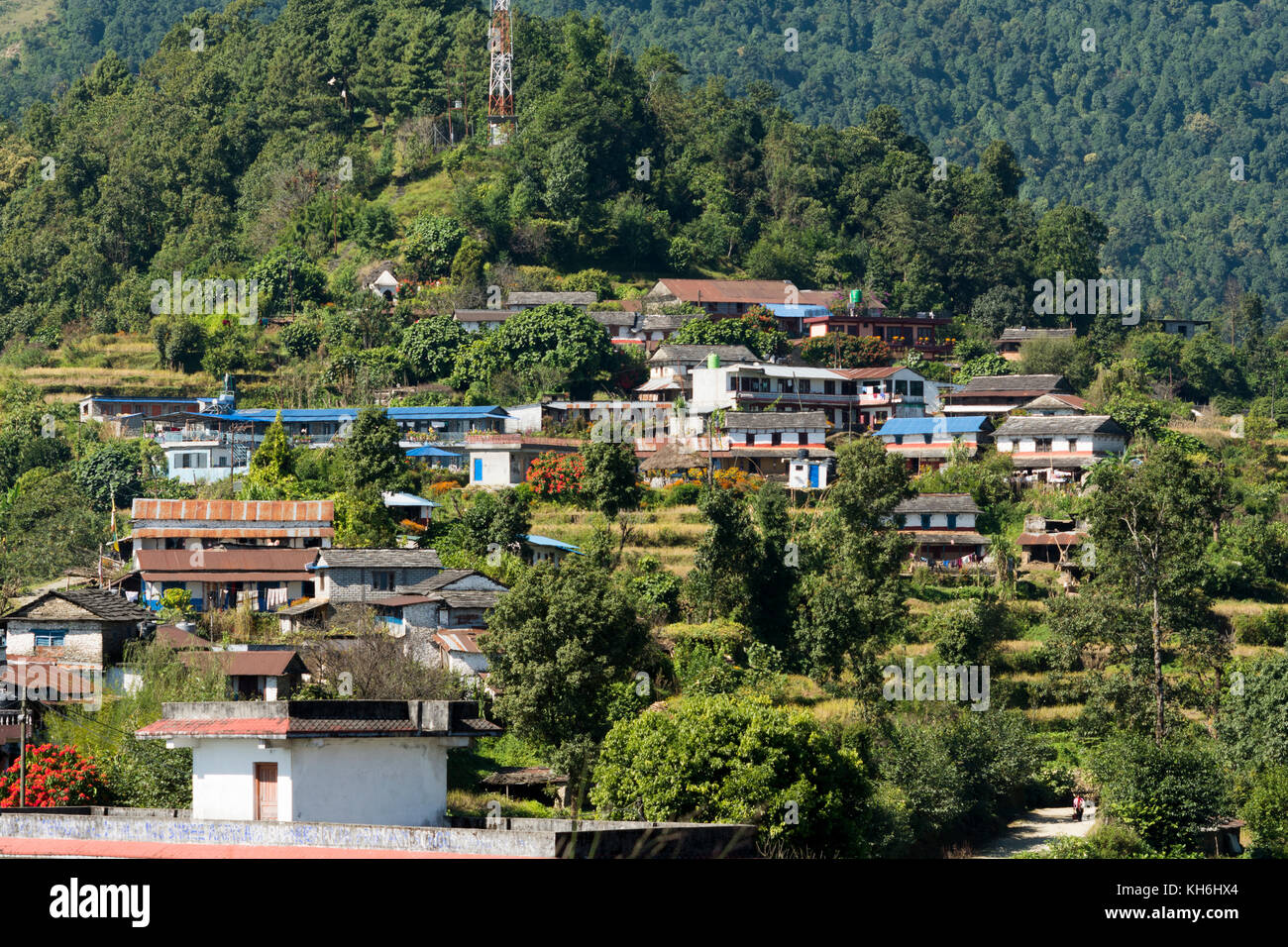 Dhampus village of Nepal near Pokhara Stock Photo - Alamy