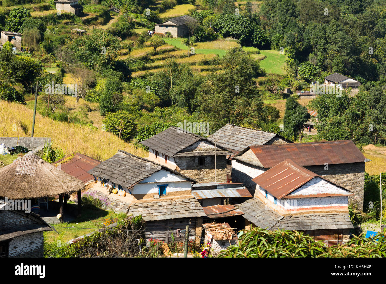 Dhampus village of Nepal near Pokhara Stock Photo - Alamy