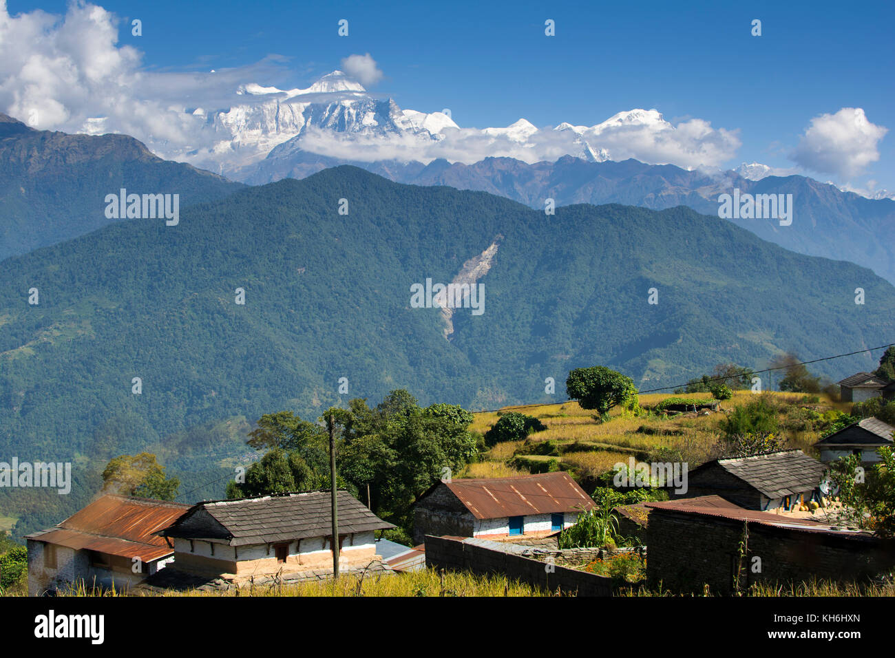 Dhampus village of Nepal near Pokhara Stock Photo - Alamy