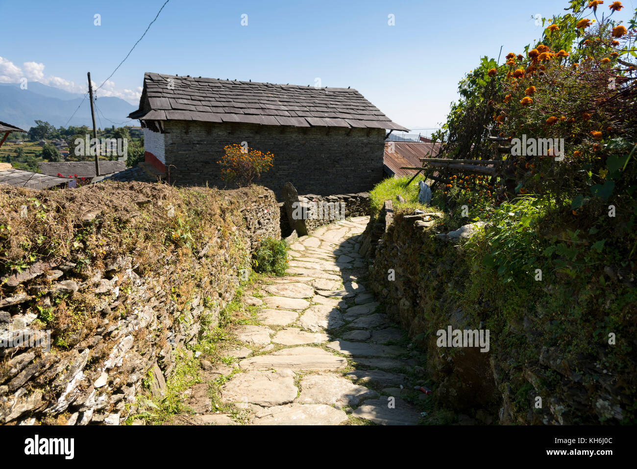 Dhampus village of Nepal near Pokhara Stock Photo - Alamy