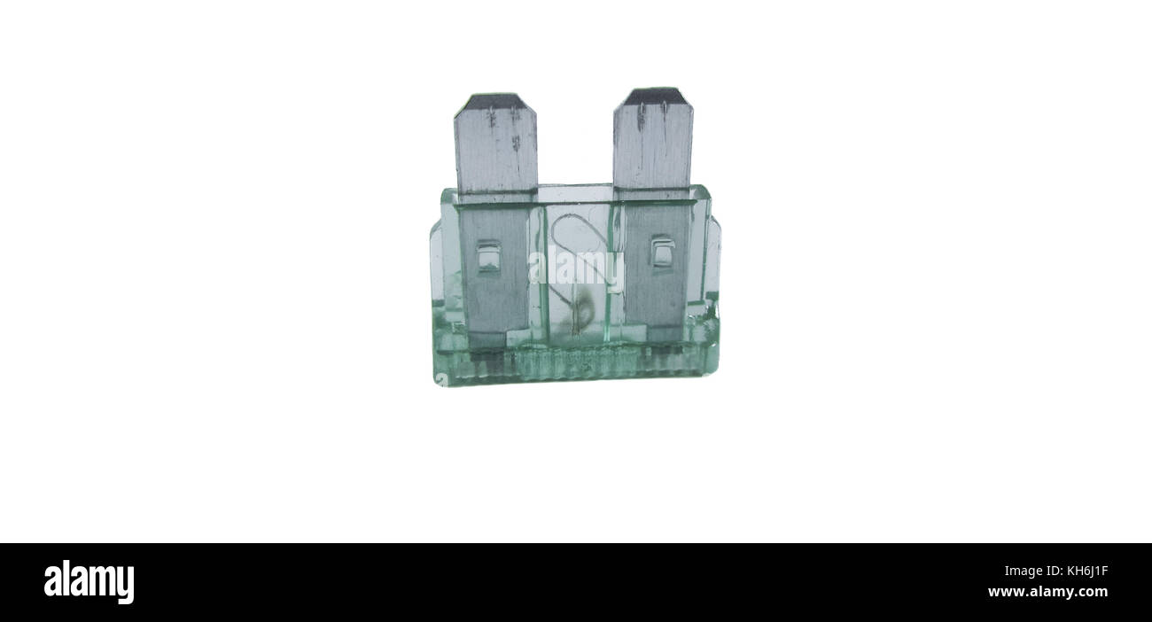 isolated damaged fuse in white background Stock Photo - Alamy