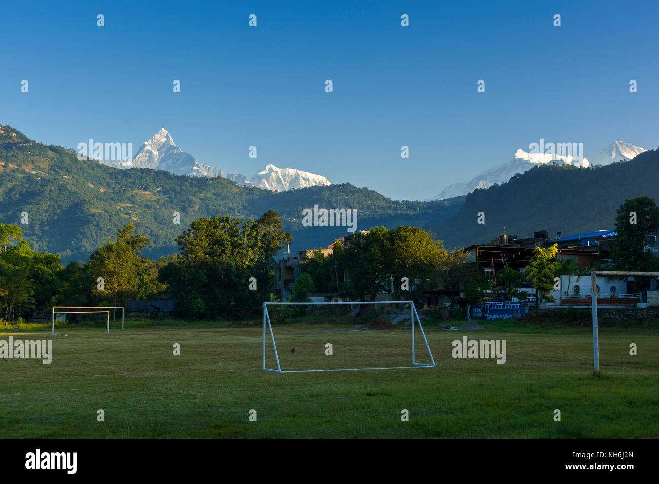 Small football ground in Pokhara Nepal Stock Photo - Alamy