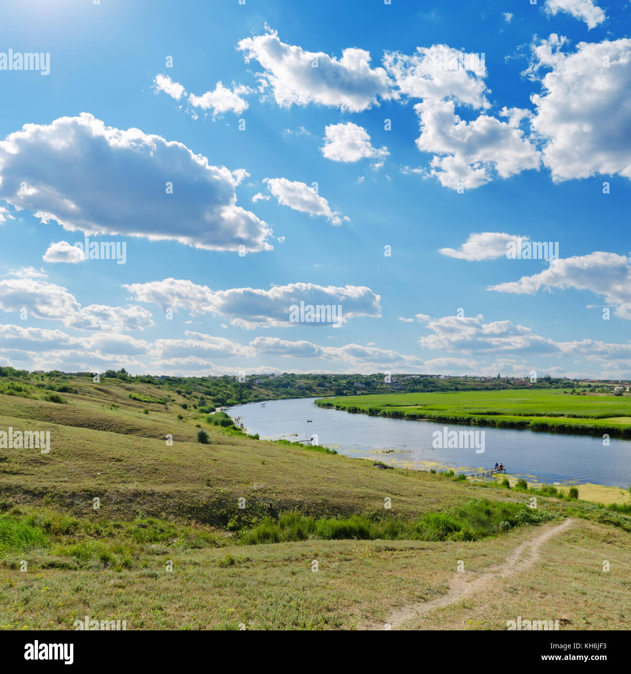 cloudy sky over river Stock Photo - Alamy