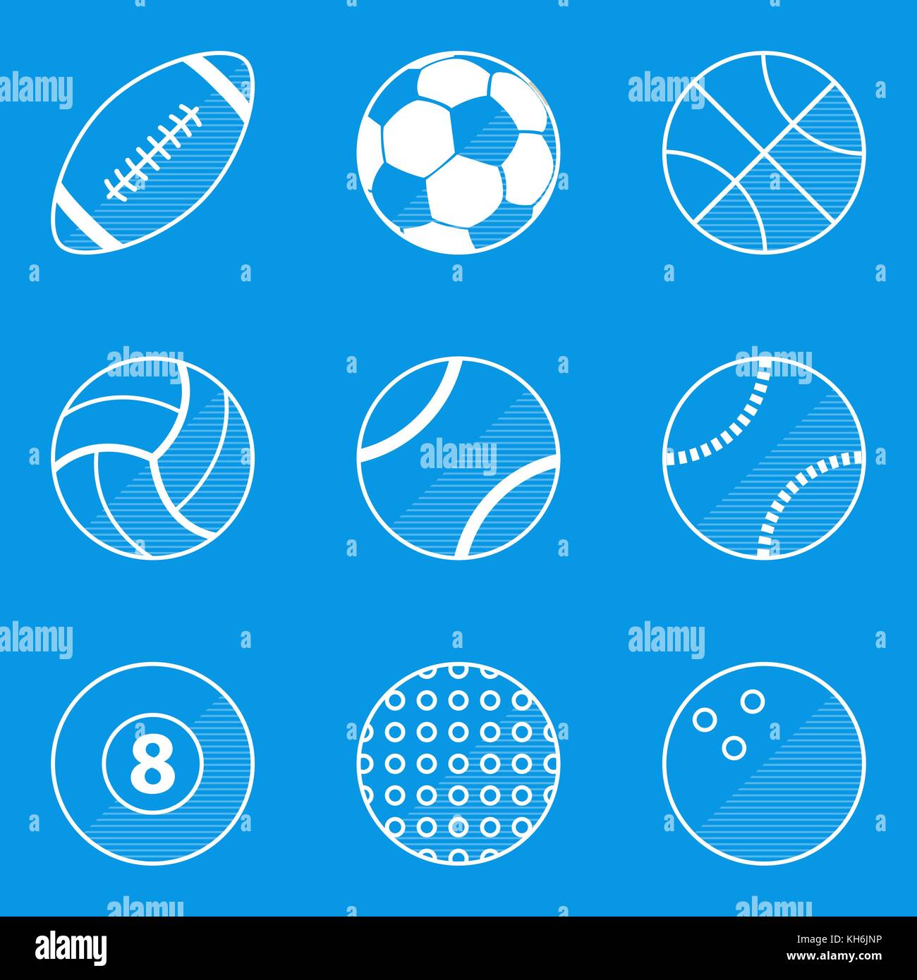 Blueprint icon set. Sport ball. Vector illustration in eps10 Stock ...