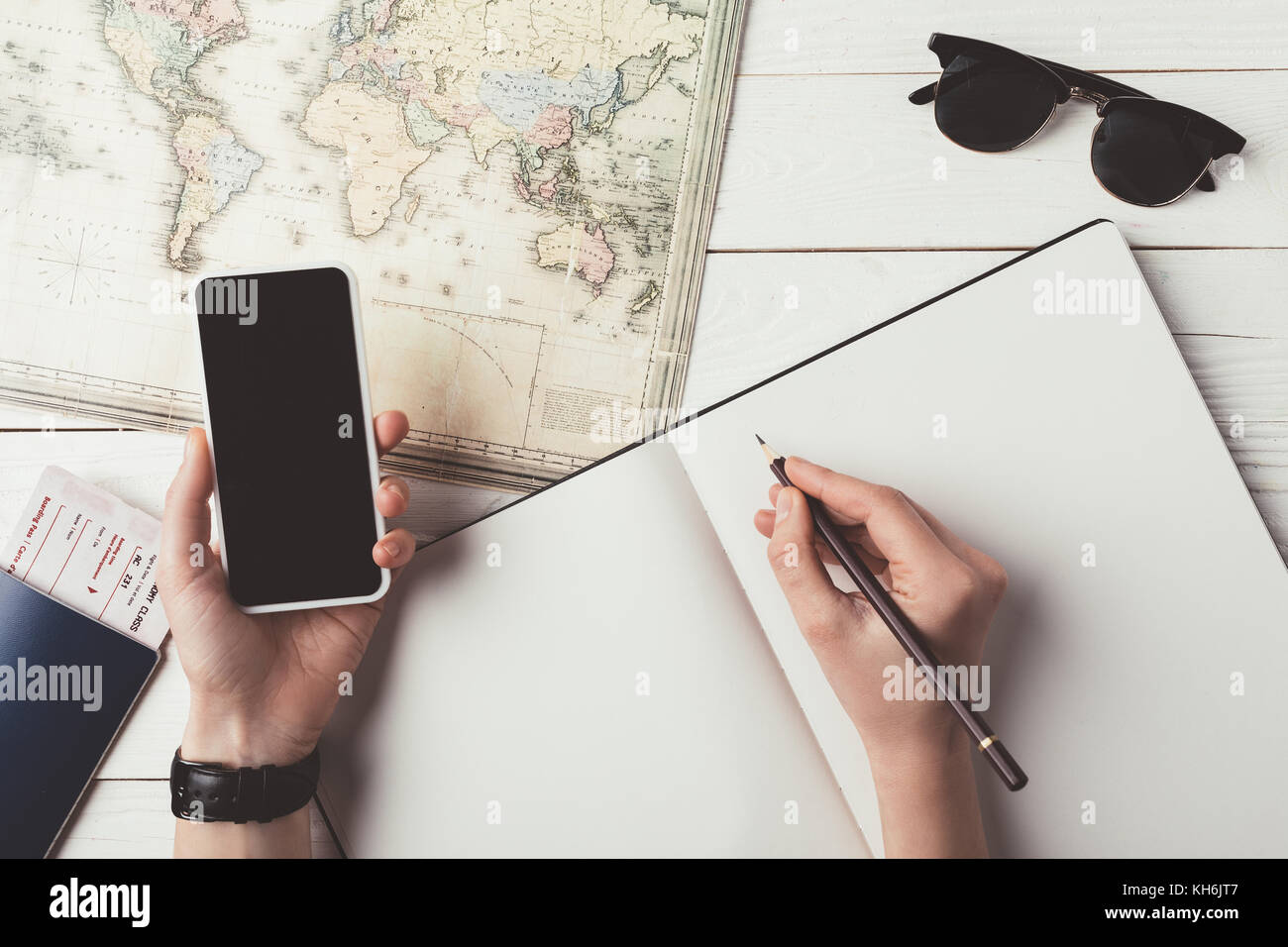 People planning digital map hi-res stock photography and images - Alamy