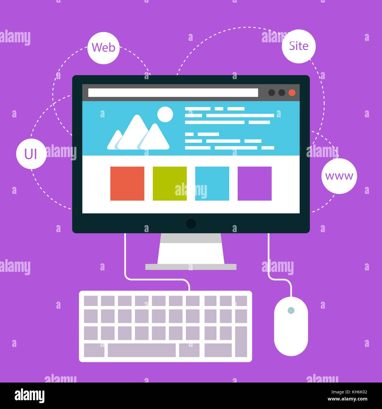 Set of flat design concept icons for website. Vector illustration in ...