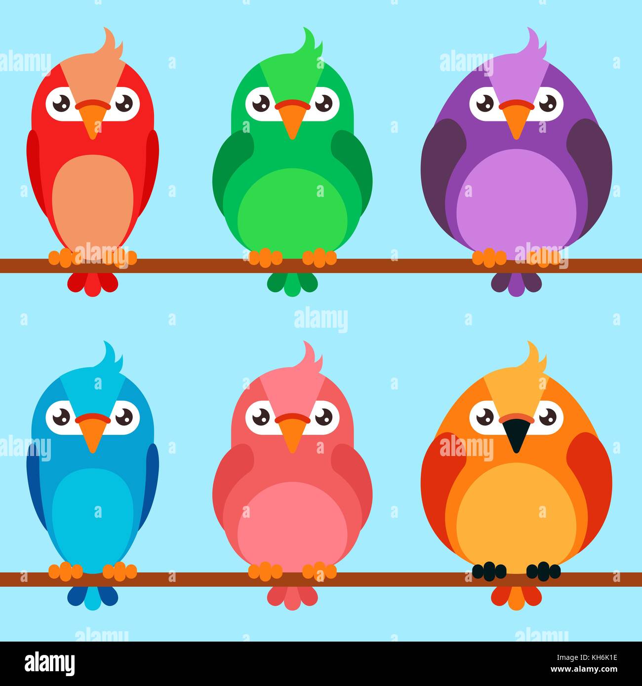Set of cartoon birds icons. Vector illustration in eps10 Stock Vector ...