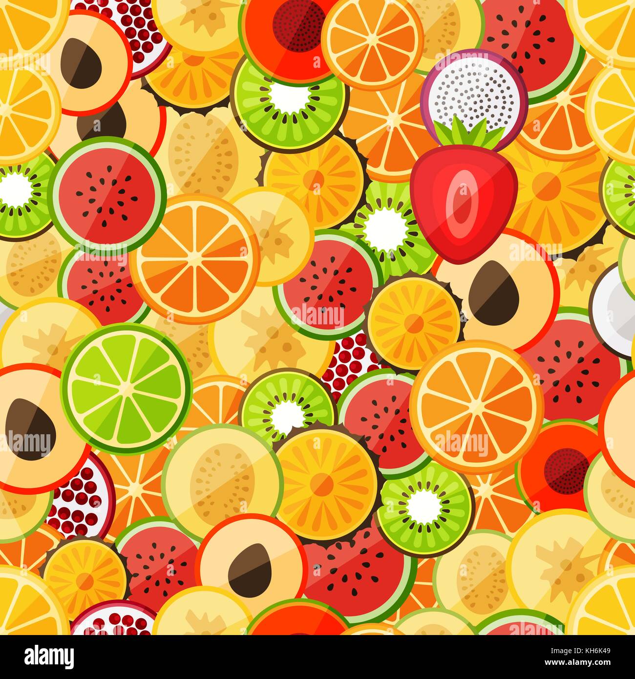 Seamless pattern chopped fruits. Vector illustration in eps10 Stock ...