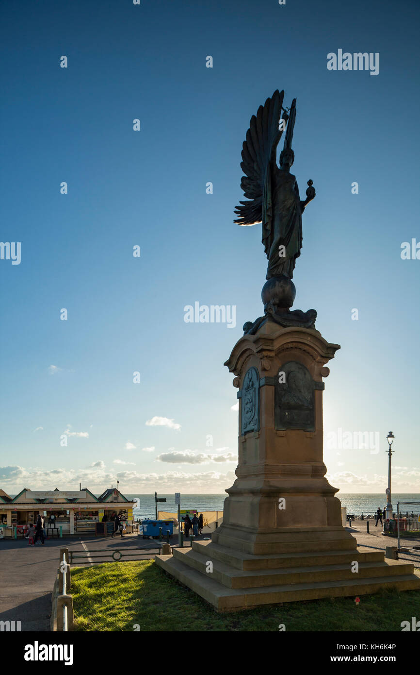 Autumn afternoon at Angel of Peace statue on Brighton seafront, East ...