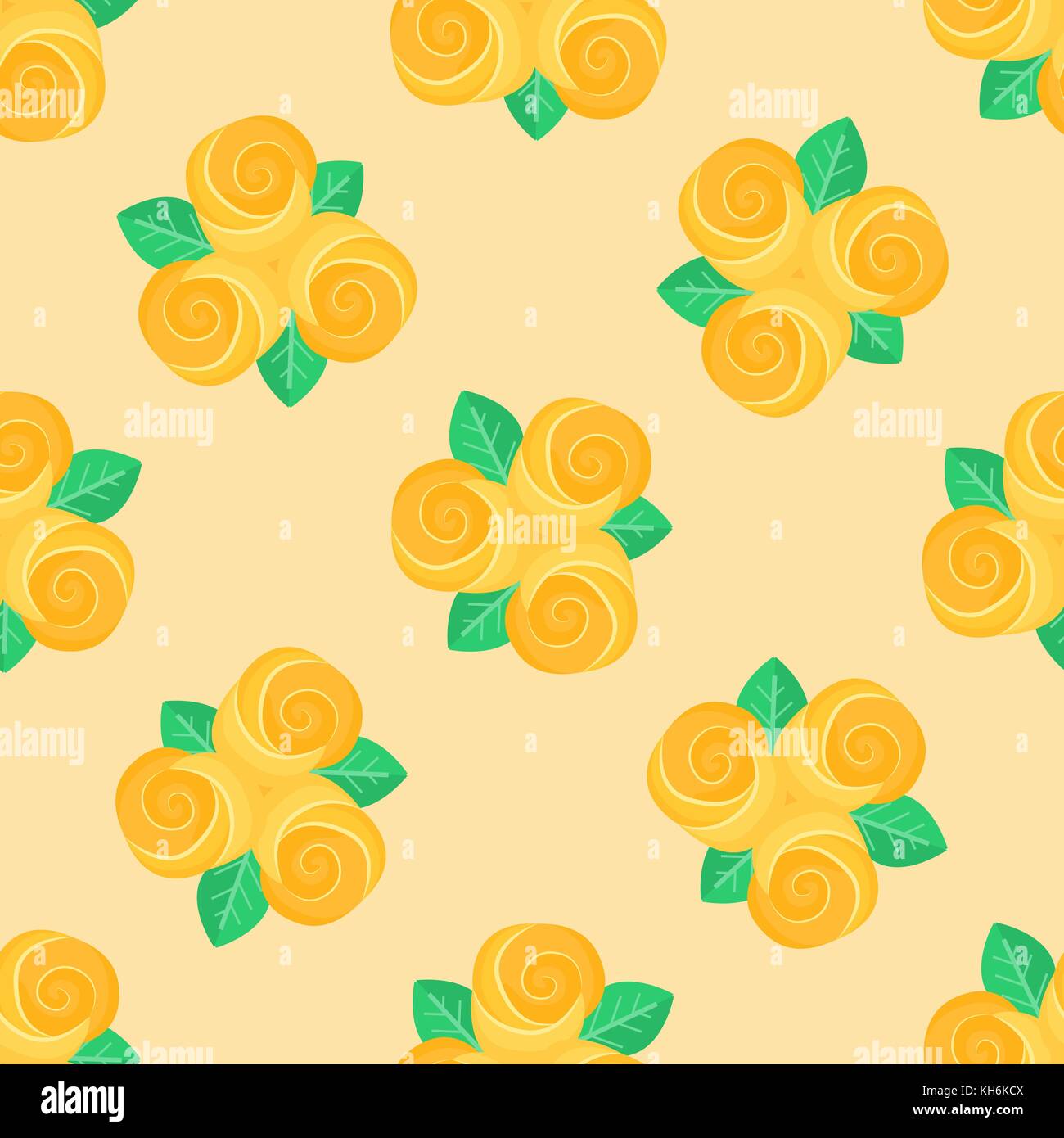 Little yellow rose seamless background. Vector illustration in eps10 ...