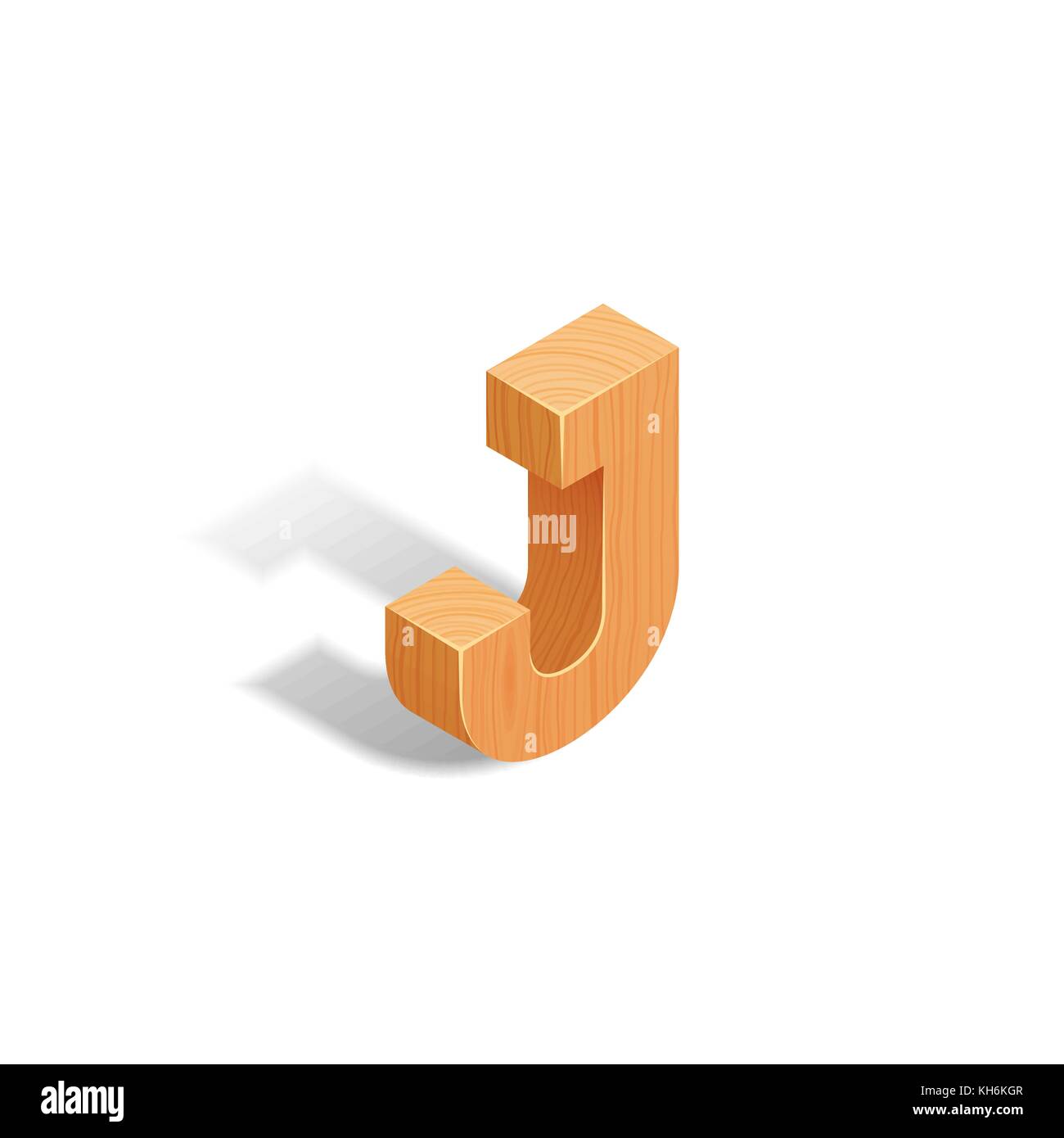 Isolated geometric wood letter. 3d wooden symbols. Vector illustrations ...