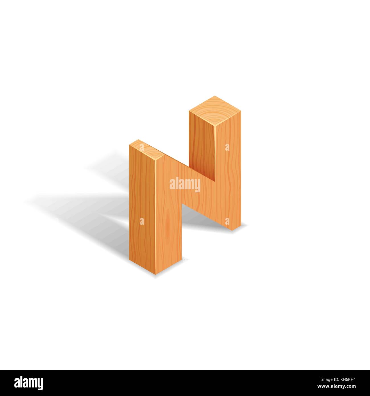 Isolated geometric wood letter. 3d wooden symbols. Vector illustrations ...