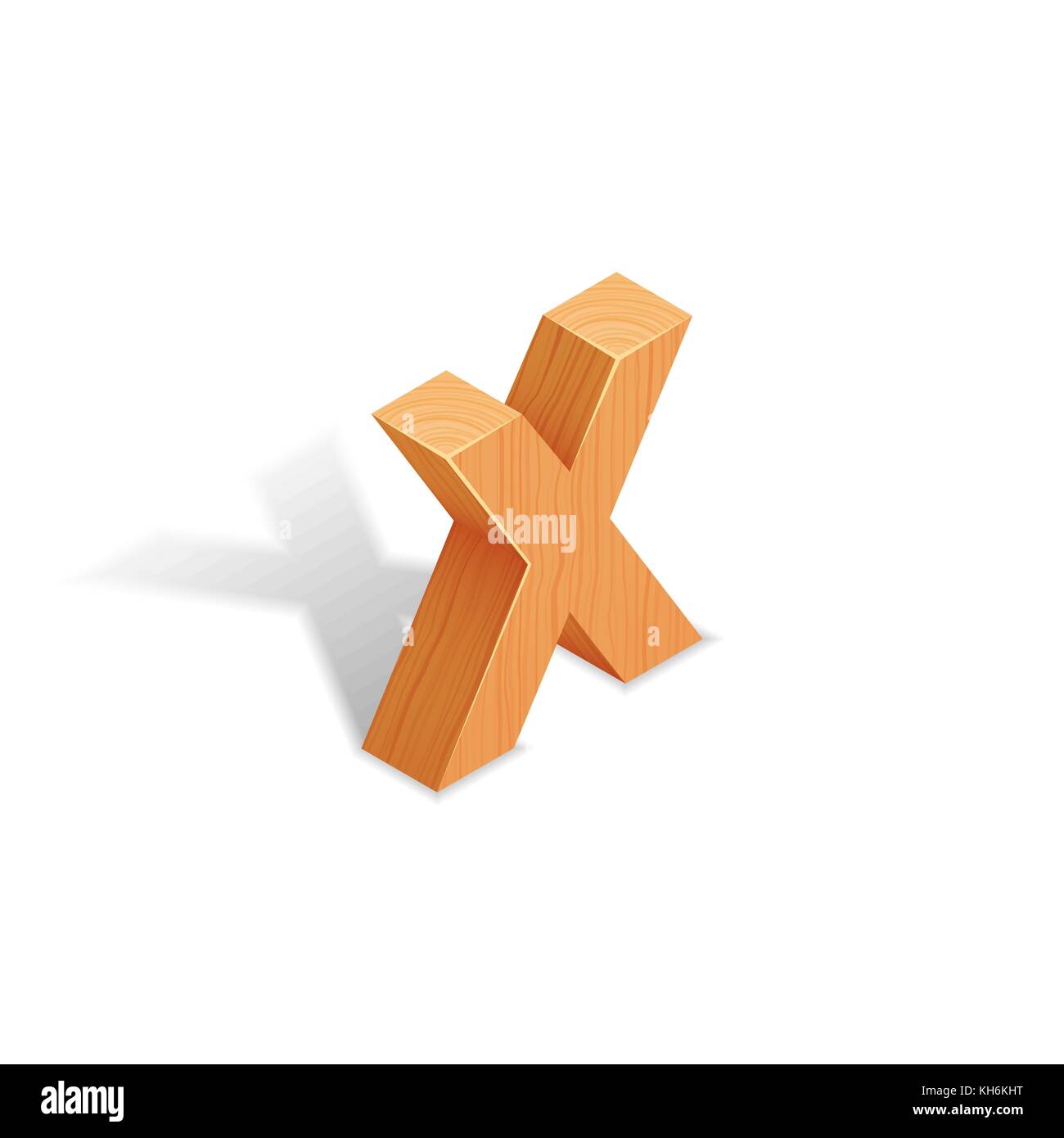 Isolated geometric wood letter. 3d wooden symbols. Vector illustrations ...